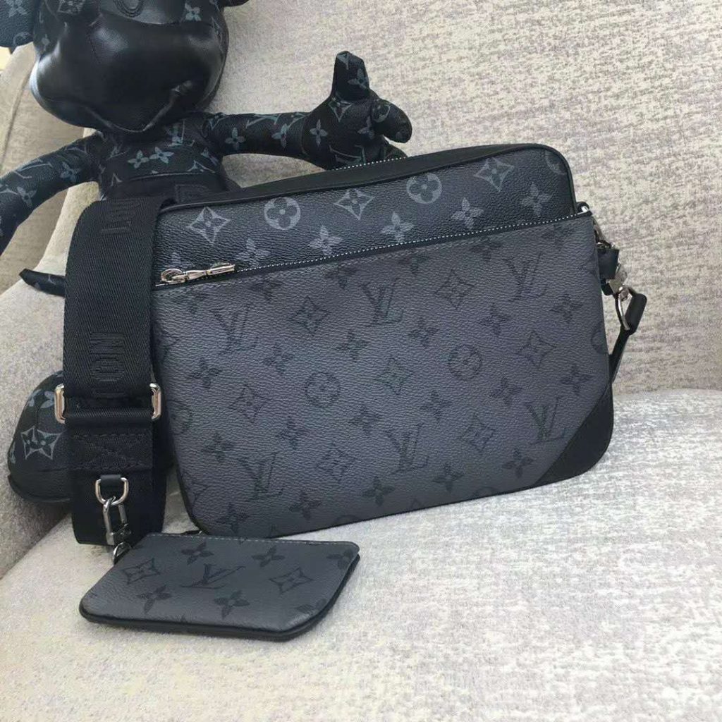 LV LV Men Trio Messenger Bag Monogram Eclipse Canvas – Rezalu Luxury ...