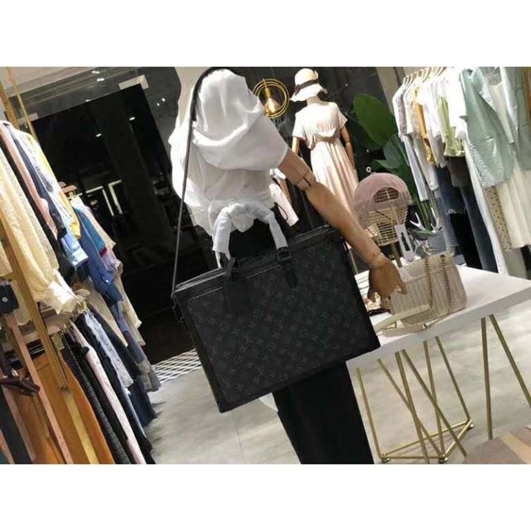 LV LV Unisex Soft Trunk Briefcase Monogram Eclipse Canvas – Rezalu ...