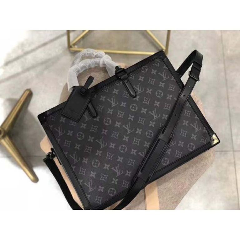 LV LV Unisex Soft Trunk Briefcase Monogram Eclipse Canvas – Rezalu ...
